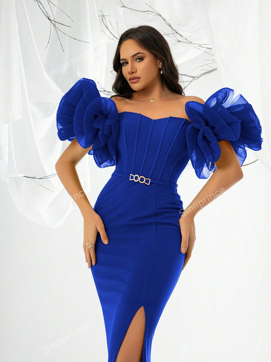 Elegant Lady Sexy Fish Tail Hem Split Mermaid Maxi Formal Party Dress ...