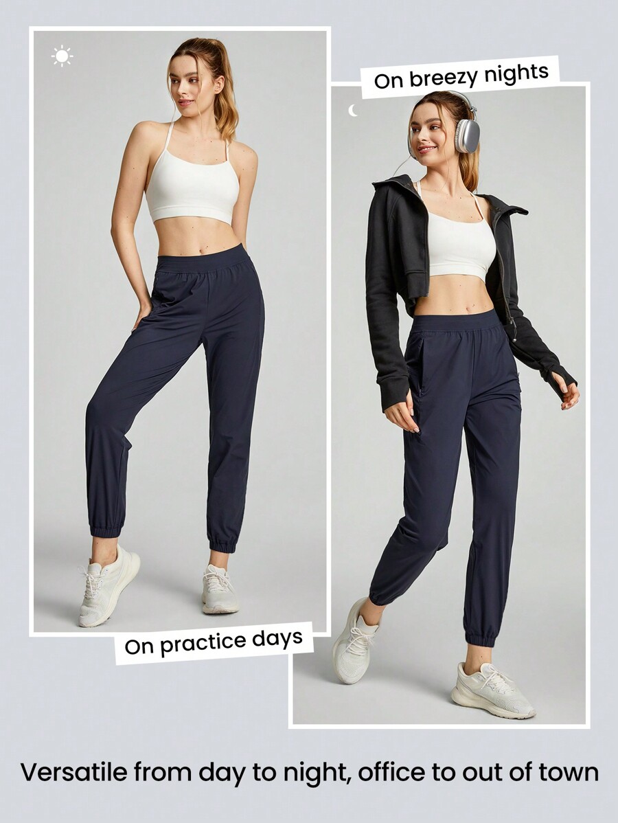 GLOWMODE Pocket Jogger Regular Fit Pants With Zippered Ankles Running ...