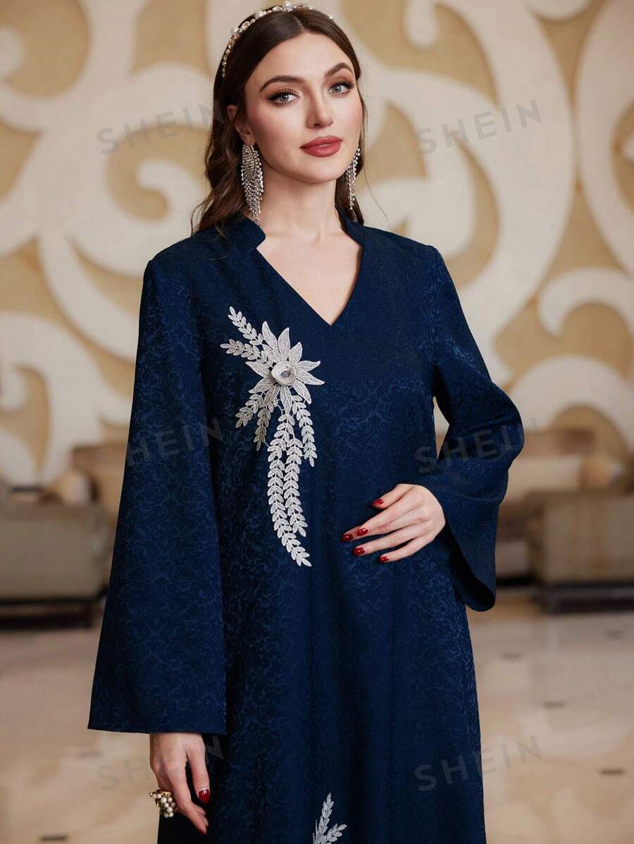 SHEIN Najma Women Spring Arabic Embroidery Dress | SHEIN UK