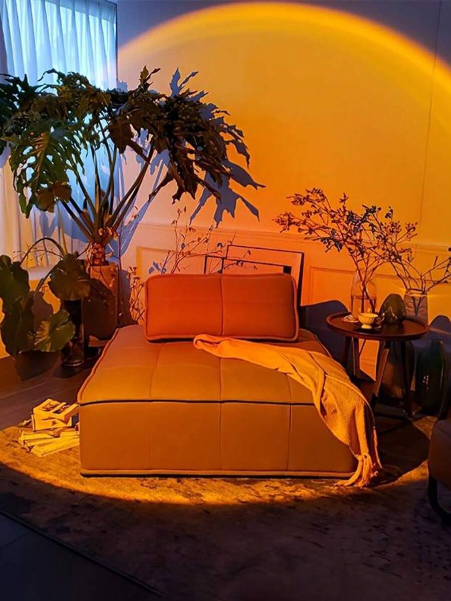 1pc Sunset Yellow LED USB Sunset Light Projector, 7 Colors Mood Light ...