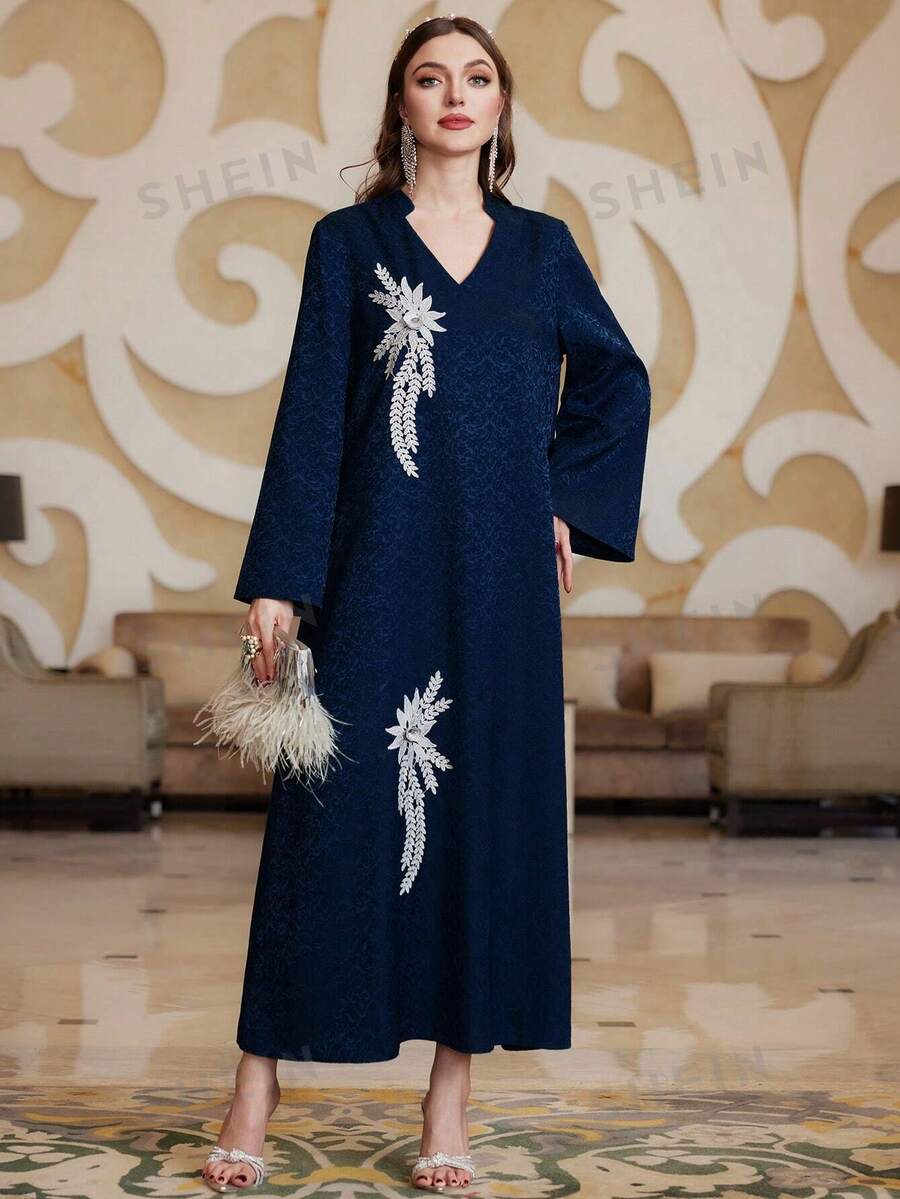 SHEIN Najma Women Spring Arabic Embroidery Dress | SHEIN UK