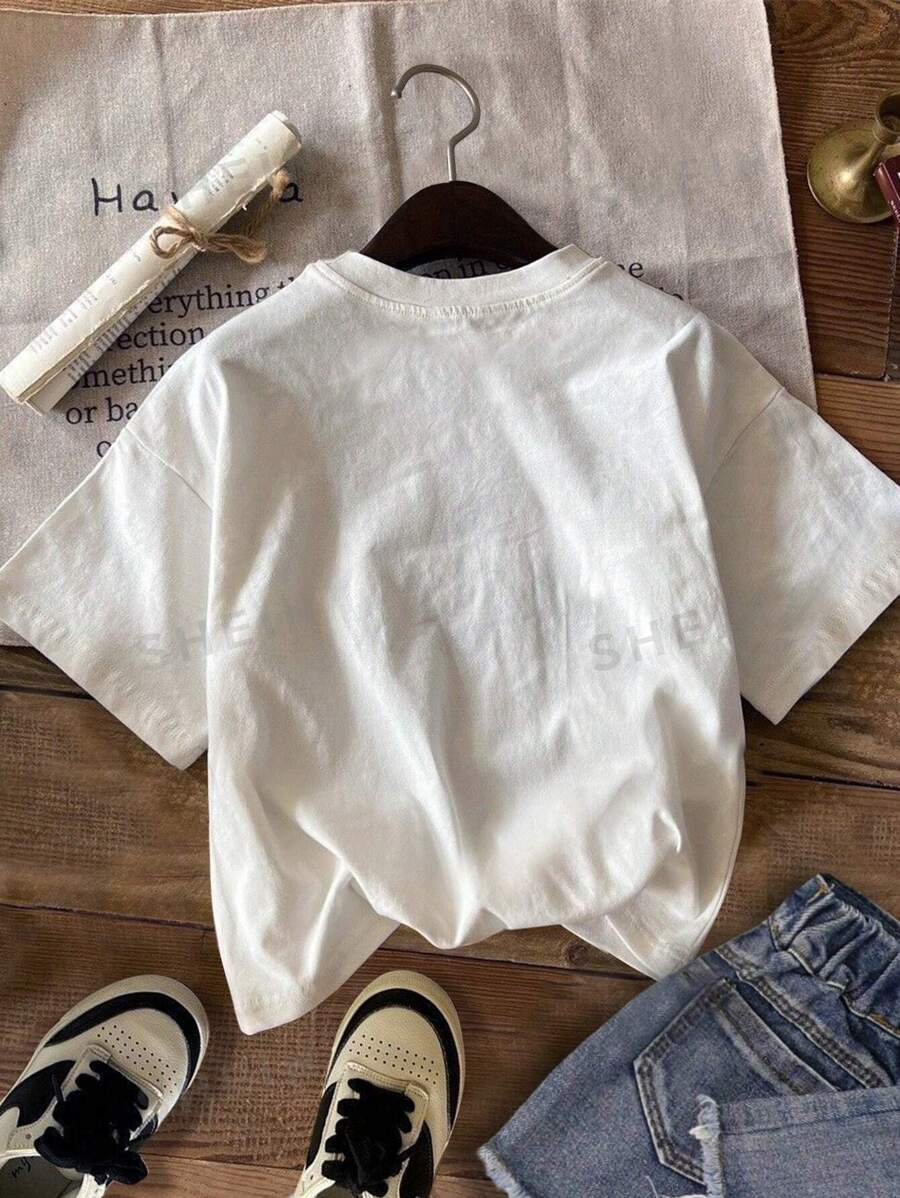 SHEIN Attitoon Women's Oversize T-Shirts Casual Simple Cool Girl ...