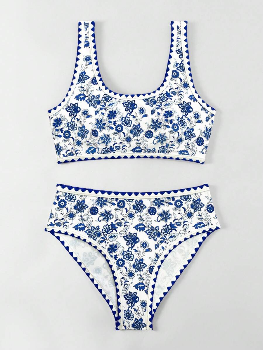 Swim Mod Ladies Floral Print Two-Piece Bikini Set For Summer Beach And ...