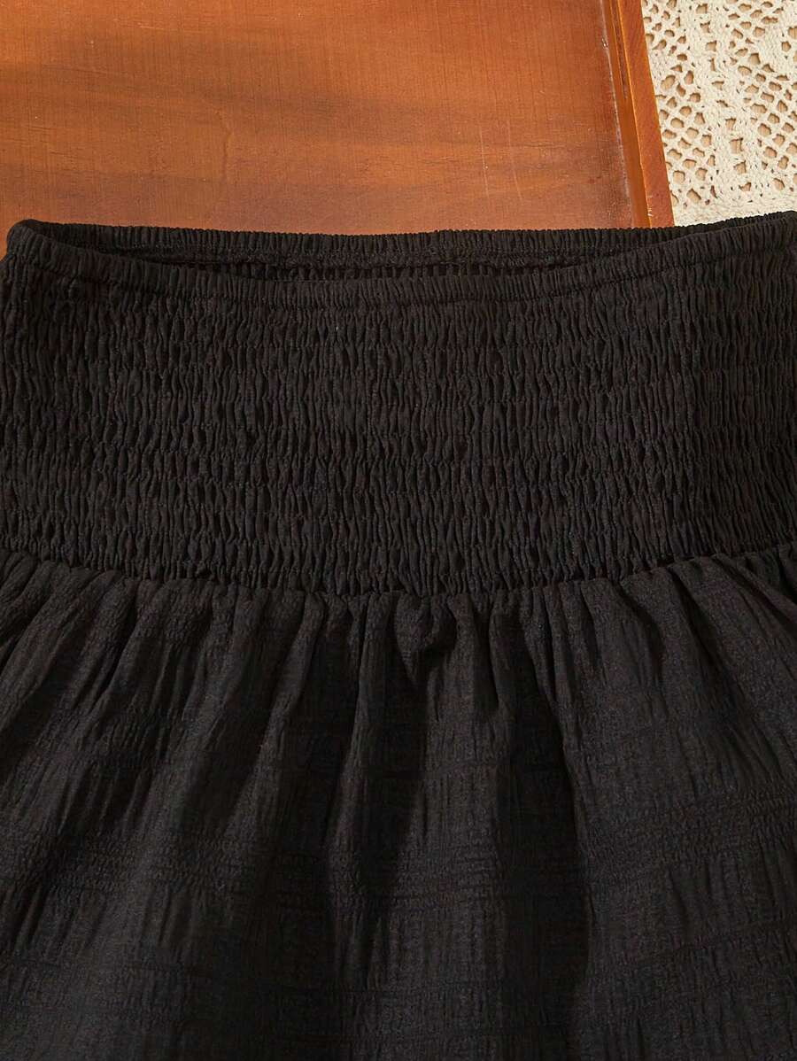 SHEIN Tween Girl High Waisted Double Layered Ruffled Skirt, Sweet ...