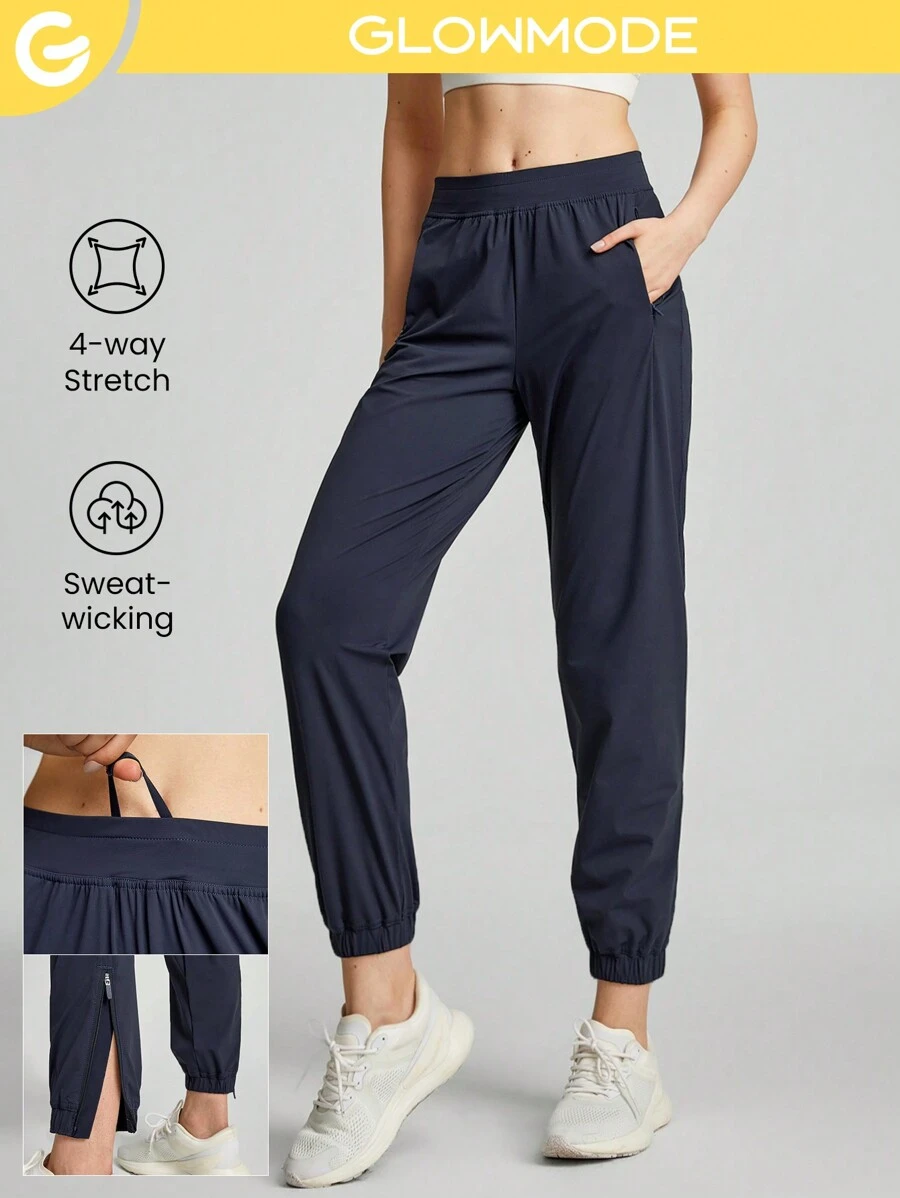 GLOWMODE Pocket Jogger Regular Fit Pants With Zippered Ankles Running ...