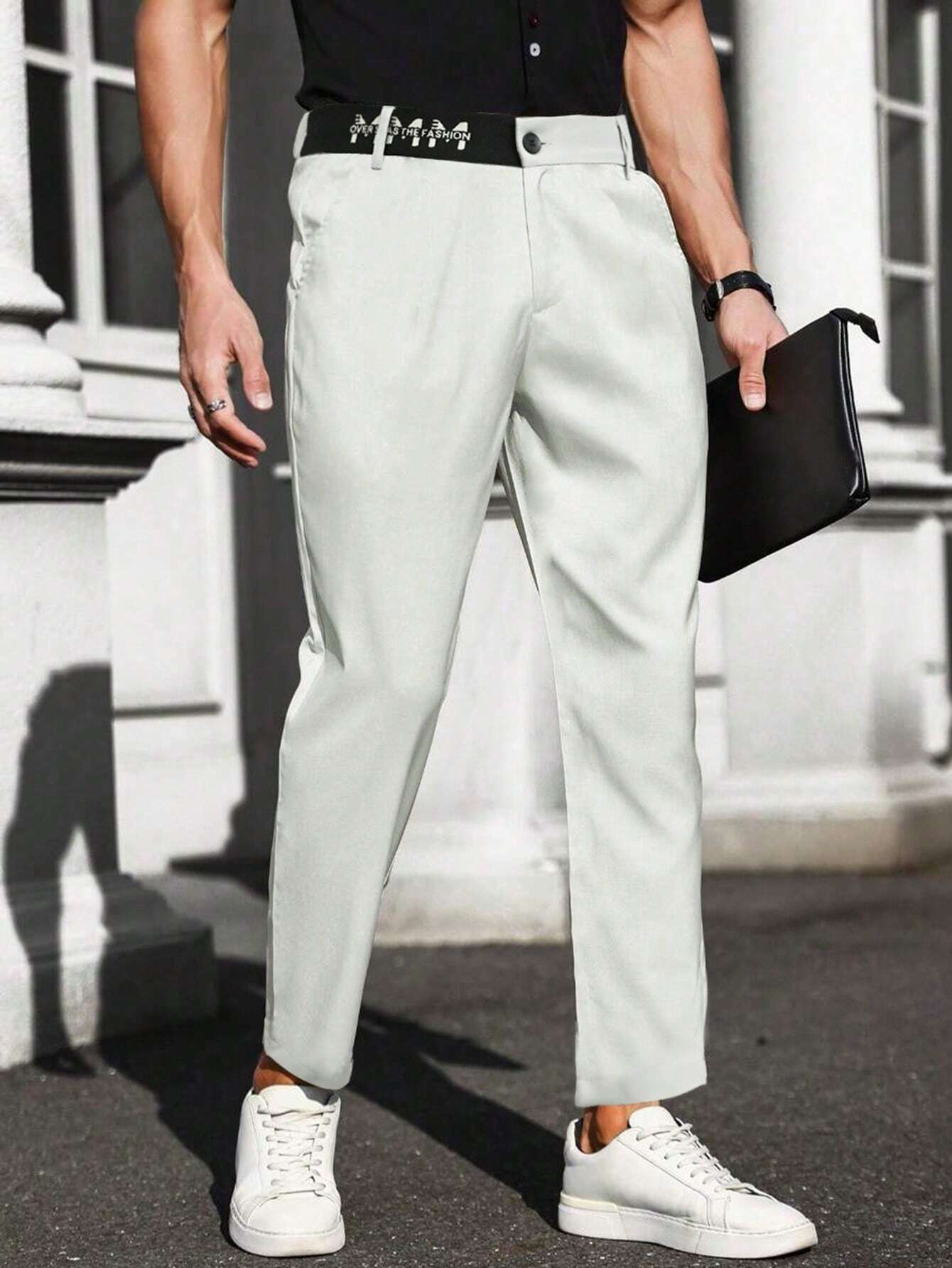 Manfinity Mode Men's Letter Print Chinos With Side Pockets | SHEIN USA