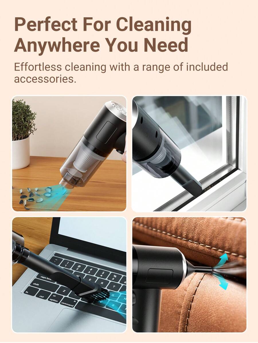 Teckwe مكنسة كهربائية لل سيارة، مكنسة كهربائية لاسلكية محمولة للسيارة ...