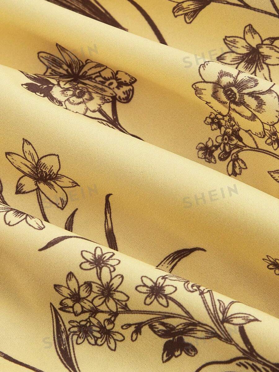 SHEIN MOD Romantic Spring Break Floral Print Cami Long Dress | SHEIN USA