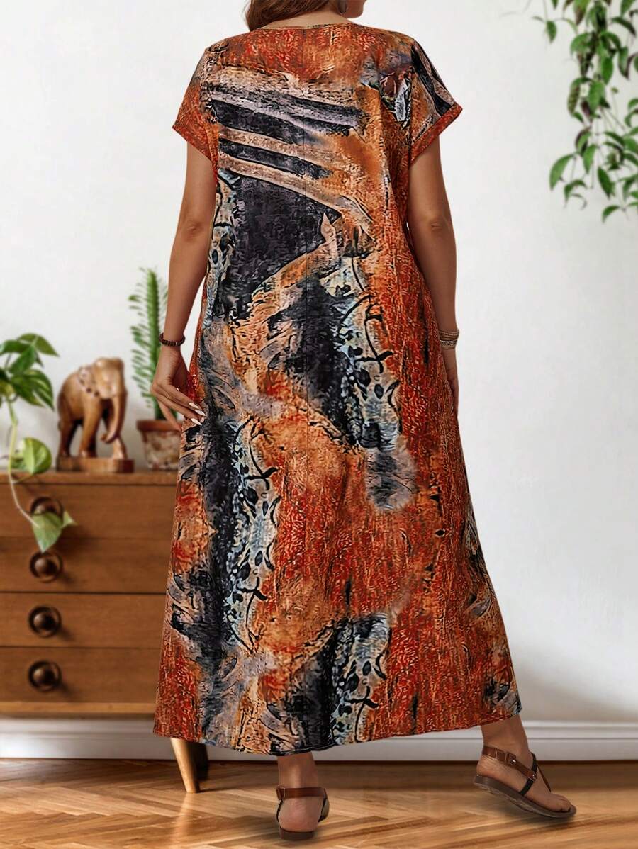 EMERY ROSE Plus Size Vintage Floral Print Long Summer Dress | SHEIN South Africa