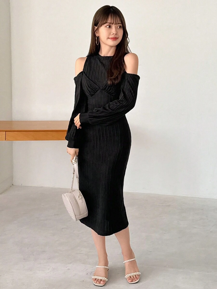 FRIFUL Women's Off Shoulder Long Sleeve Dress | SHEIN USA
