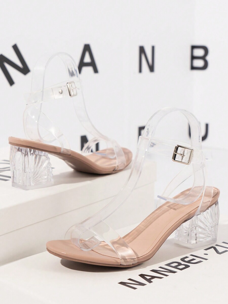 Transparent barrem för damer Kristallhöga klackar för bröllop och ...