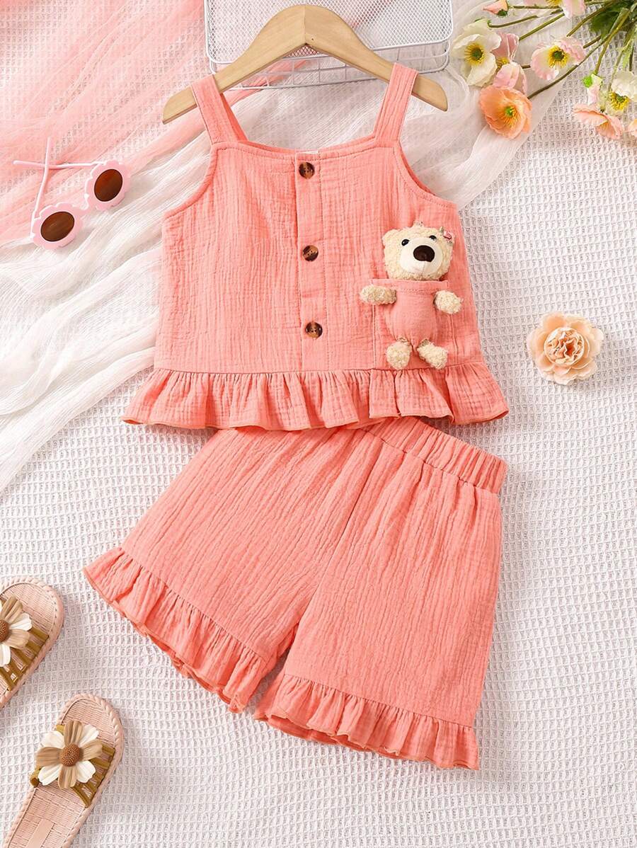 SHEIN Conjunto de 2 peças para menina jovem, com uma blusa regata e ...