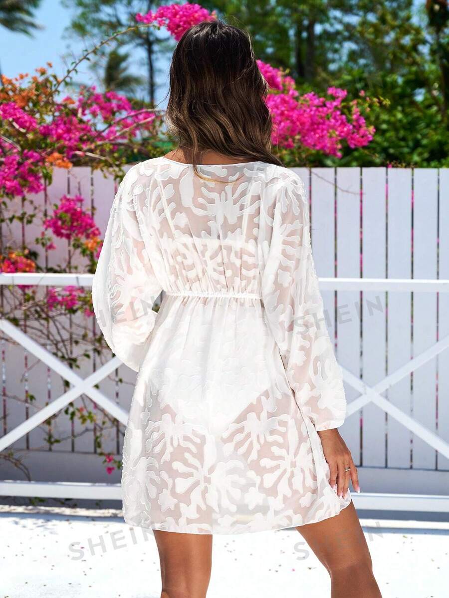 SHEIN Summer Beach Maternity Half-Transparent Simple Loose Shawl | SHEIN