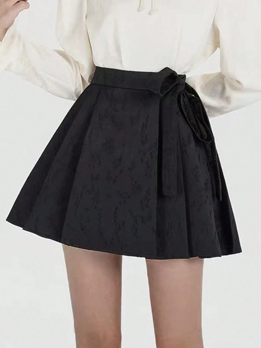 Chiquease Gonna A Linea A Vintage Jacquard A Vita Alta Con Cintura ...