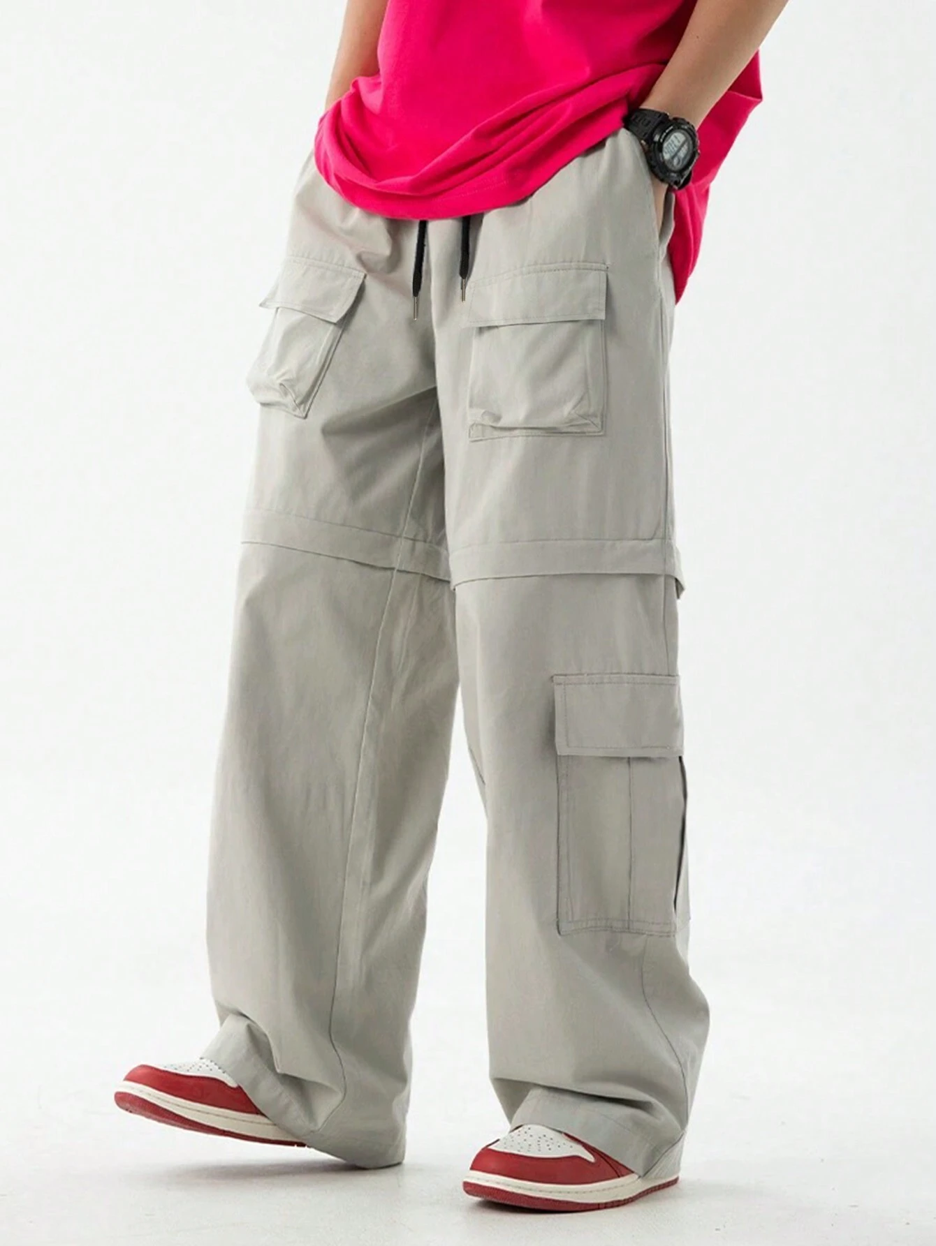 Manfinity EMRG Uomo Pantaloni cargo a vita con coulisse e tasche con ...