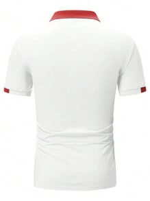 Manfinity Homme Men Stylish Red And White Polo Shirt In Summer | SHEIN USA