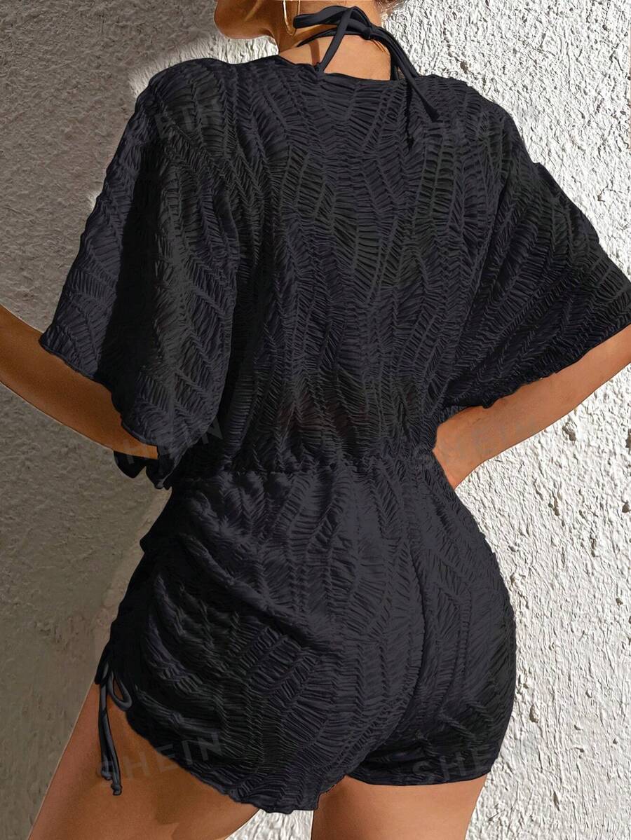 SHEIN Summer Beach Triangle Cup Bikini Separates Swimsuit Set And Cover ...