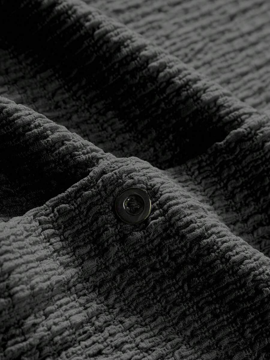 Manfinity Homme Loose Men's Solid Color Button Up Shirt | SHEIN USA