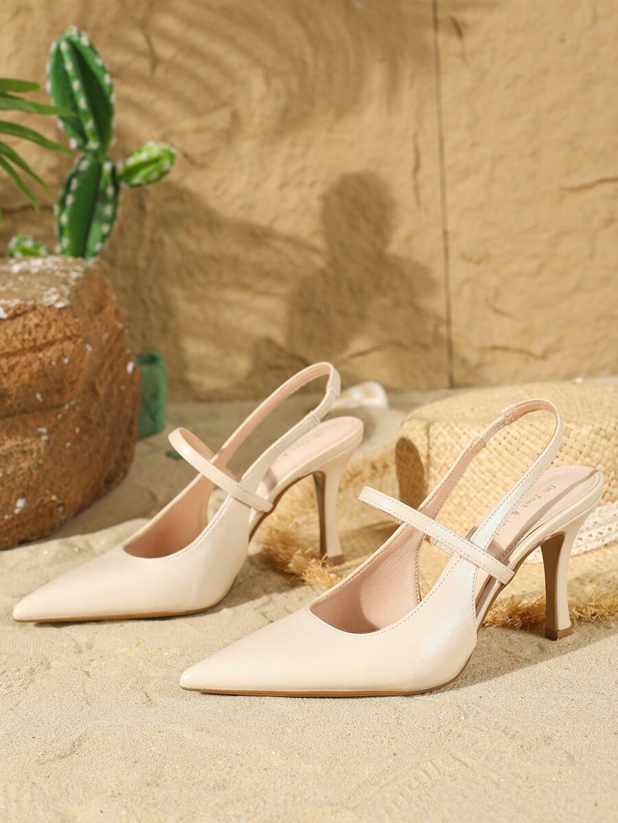Women\ Single Shoes With An Empty Back High Heels, Thin Heels, Pointed ...