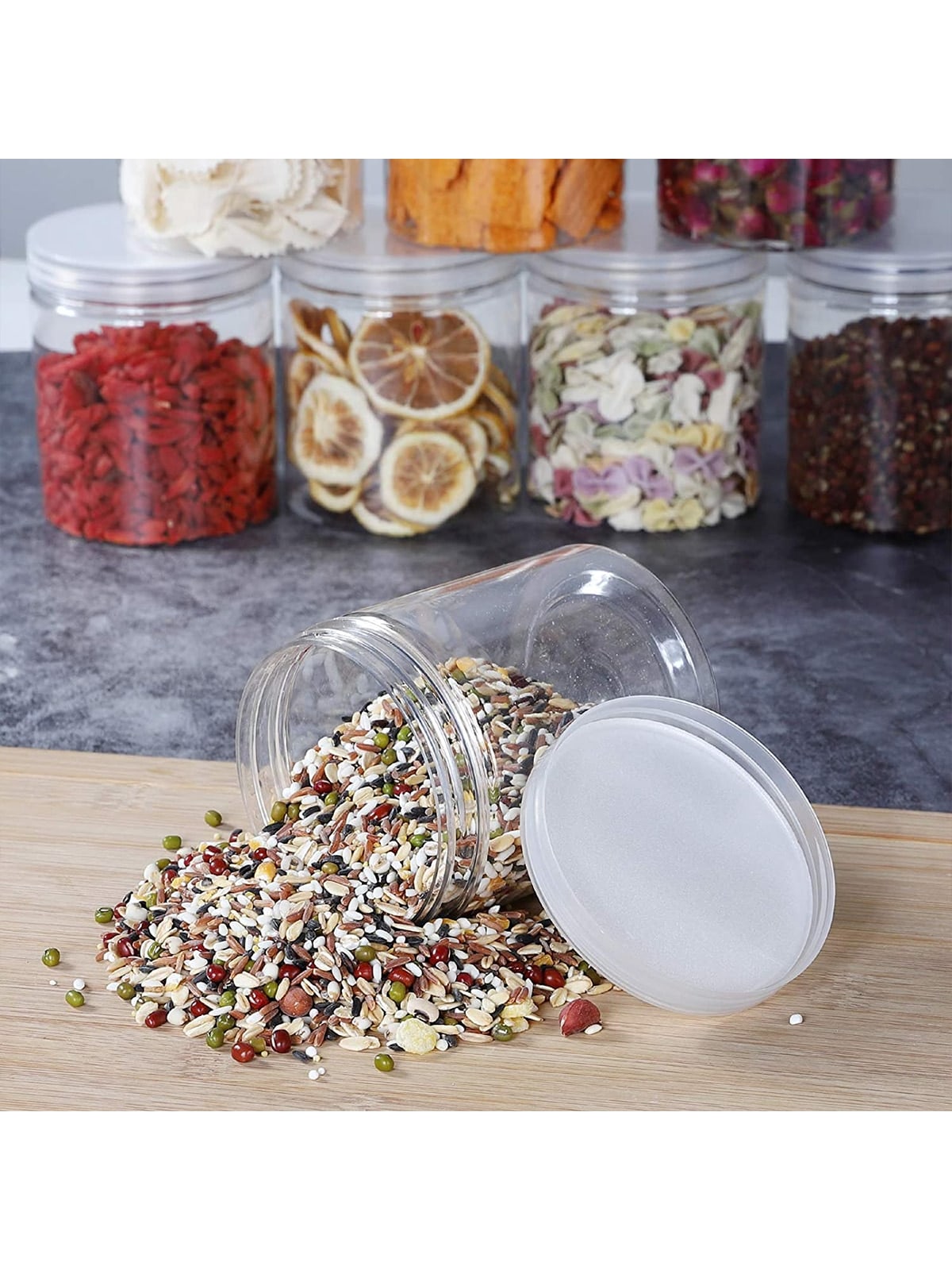 1pc Clear Plastic Sealing Jar For Storing Nuts, Tea Leaves In Kitchen ...