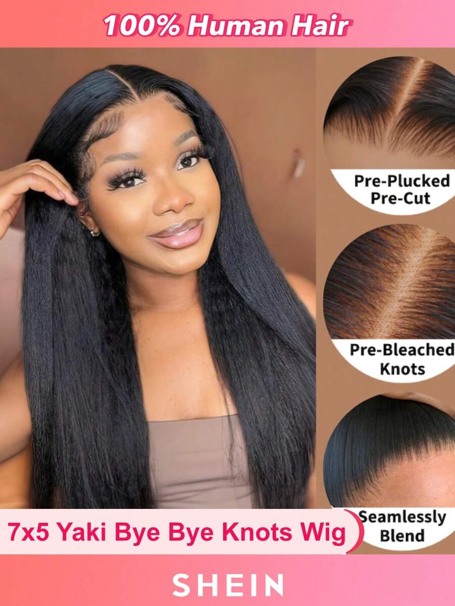 7x5 Inch Bye Bye Knots Lace Wig Wear Go Pre Cut Pre Plucked Bleached ...