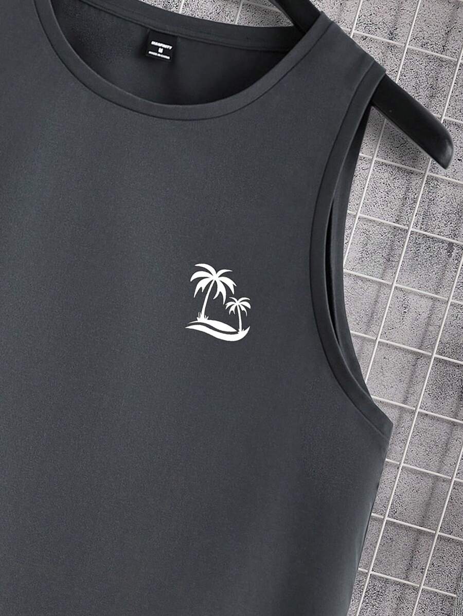 Manfinity RSRT Dark Grey Knit Standard Size Men Work Tank Top | SHEIN USA