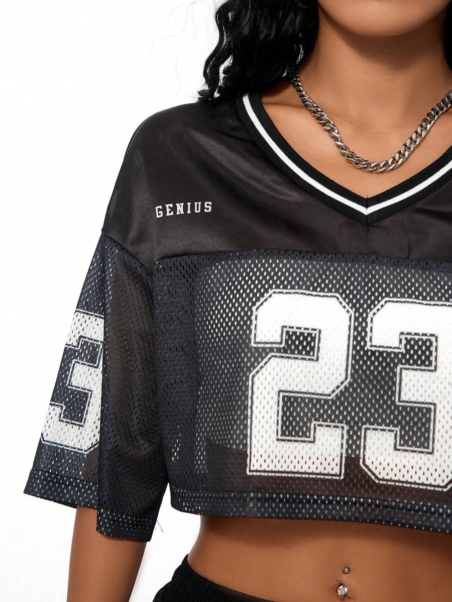 SHEIN Coolane Women's Street-Style Cool Vintage Sport Soccer Jersey ...