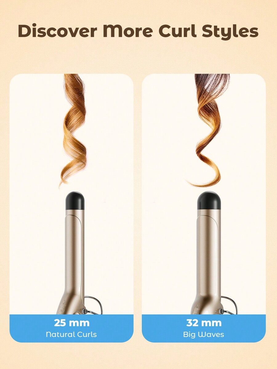 Teckwe Curling Iron,32mm Barrel Produces Classic Curls Power Cord 360 ...