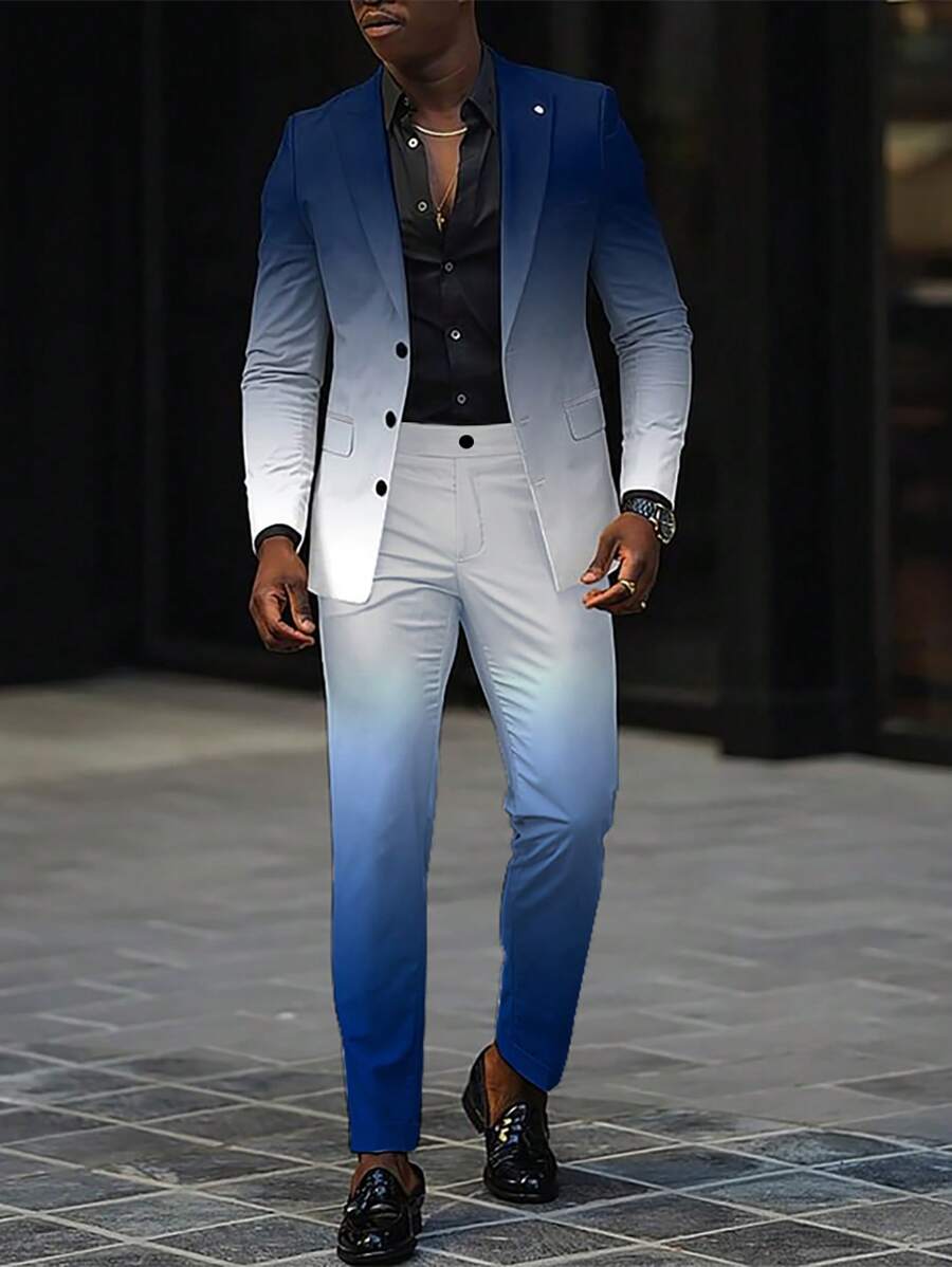 Manfinity Homme Men's Gradient Color Blazer And Pants | SHEIN USA