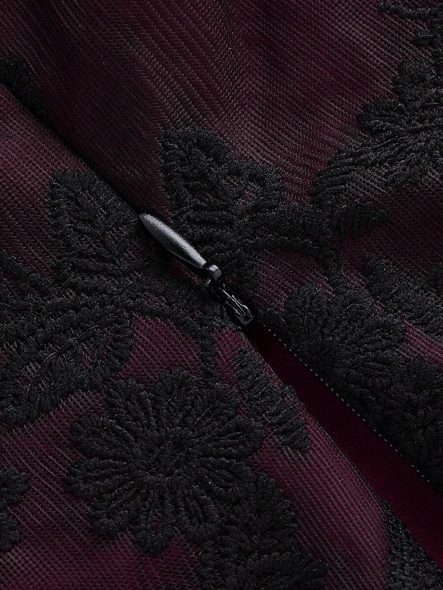 ROMWE Goth Gothic Dark Spring Palace Style Vintage Lace Trim Tight ...