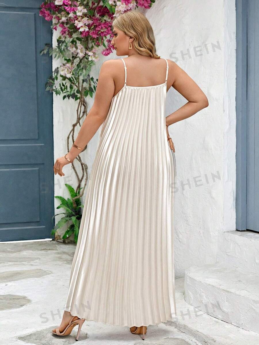 SHEIN Clasi Plus Size Solid Color Pleated Loose Summer Casual Tank ...