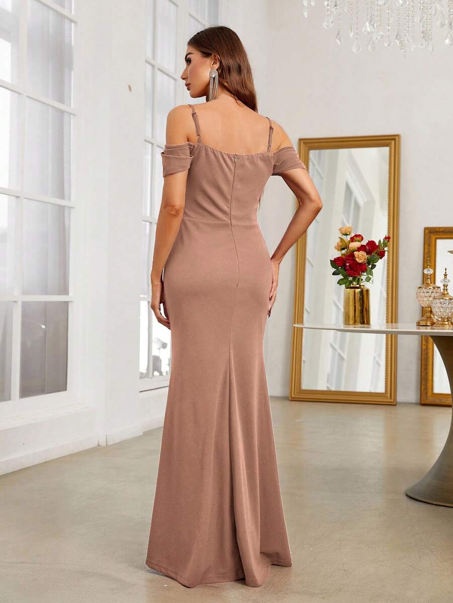 SHEIN Belle Women Maxi Sparkly Cold Shoulder Party Dress (Heavy-Duty ...