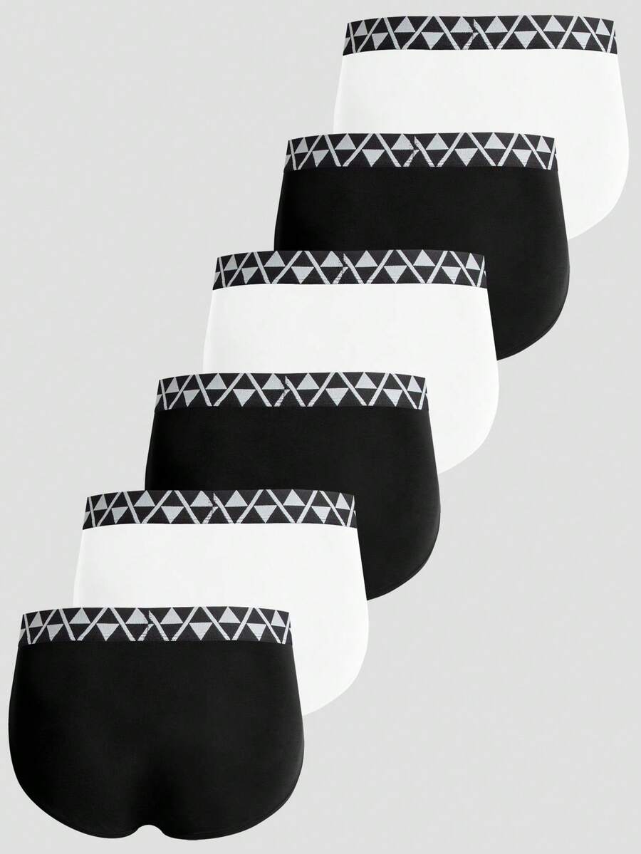 Men Geometric Waistband Triangle Underwear (Set Of 6) | SHEIN Singapore