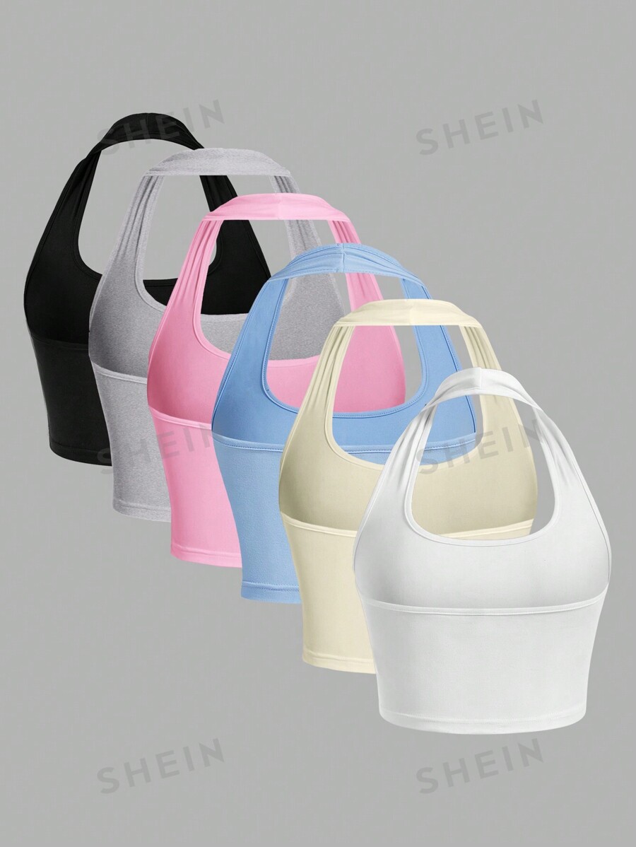 SHEIN Essnce Casual Basic Sleeveless Tank Tops Multi-Pack For Women ...