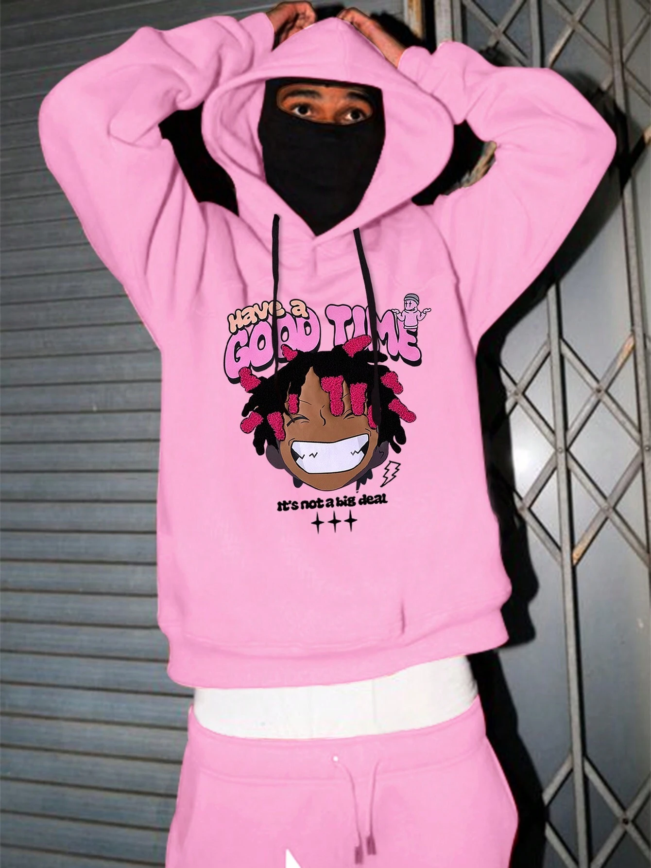 Manfinity EMRG Men Cartoon Characters And Letters Printed Hoodie With ...