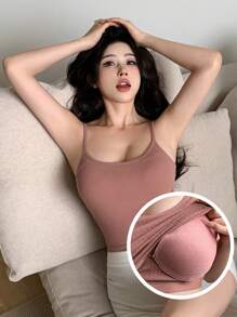 DAZY Pit-Bar Padded Basic Camisole Top, Simple All-Season Layering Item | SHEIN UK