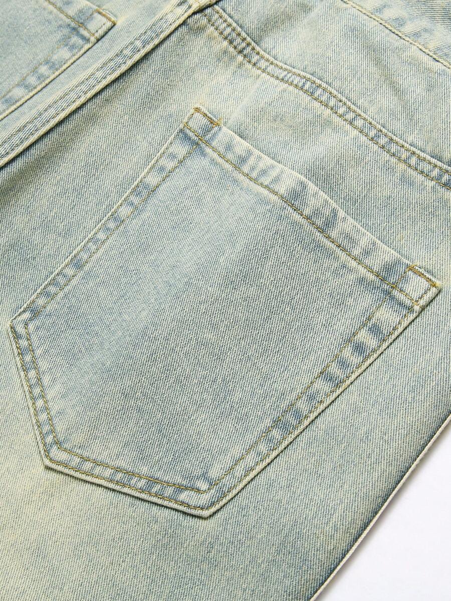 Men Ripped Frayed Contrast Side Seam Ripped Jeans | SHEIN USA