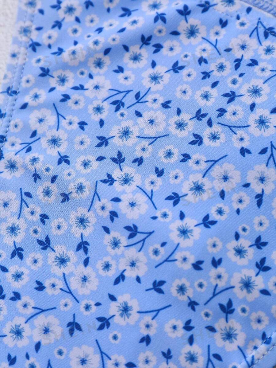 Shein Swim Women Floral Print Bikini Bottom For Beach Vacation Summer