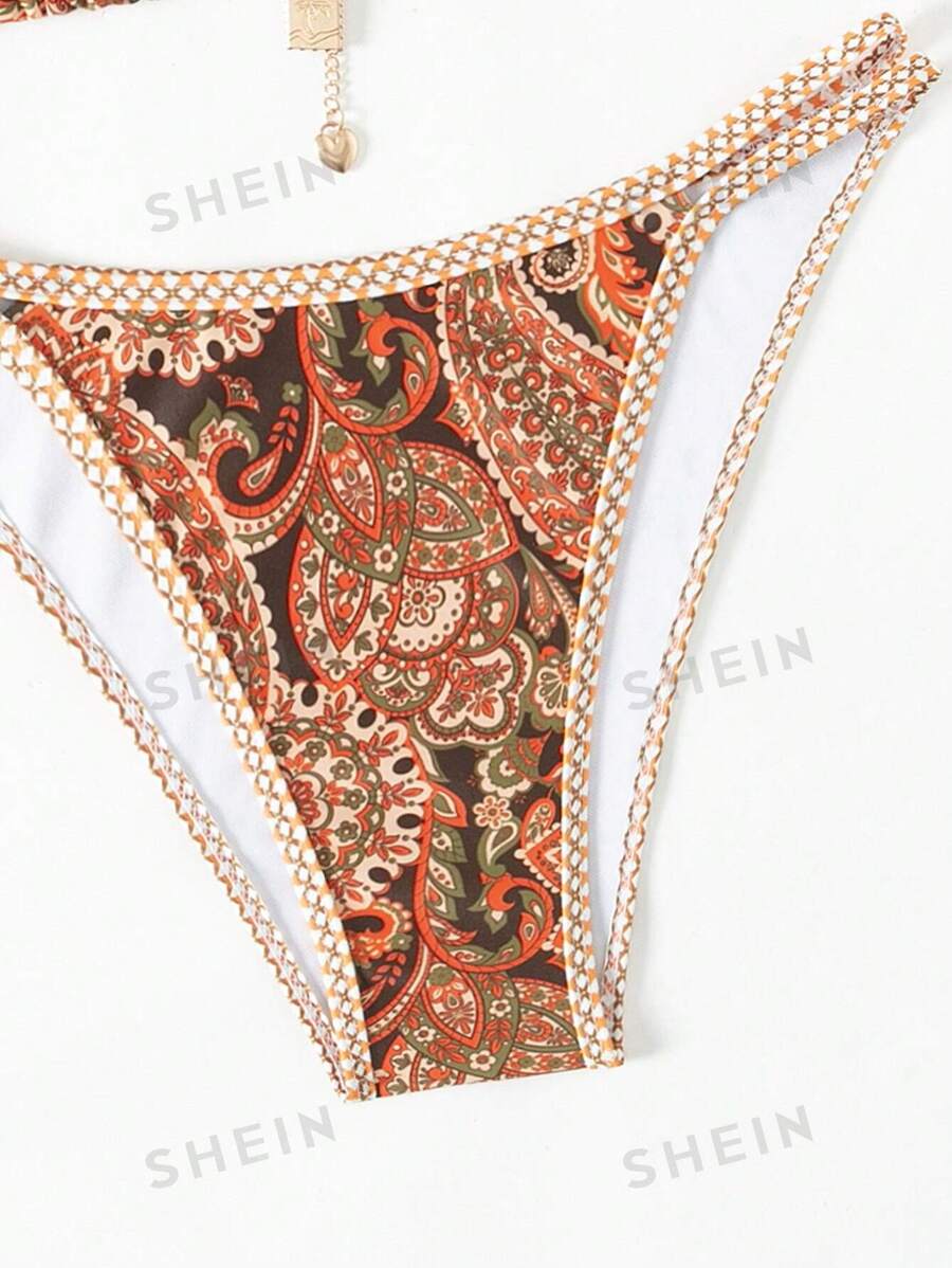 SHEIN Swim Ladies" Retro Style Bikini Set, Copyright Purchased, Summer ...
