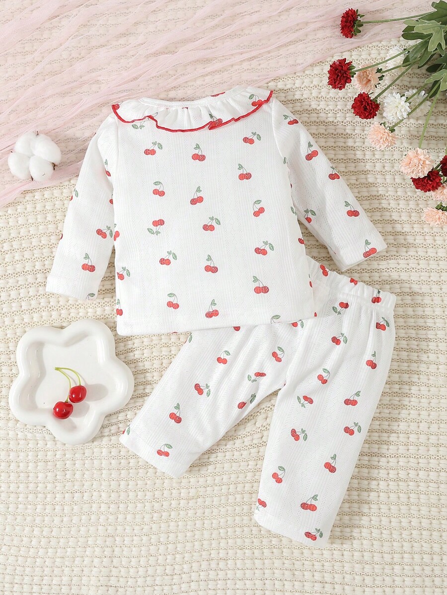 SHEIN Roupa Casual de Duas Peças para Meninas Bebês Branca com Estampa ...