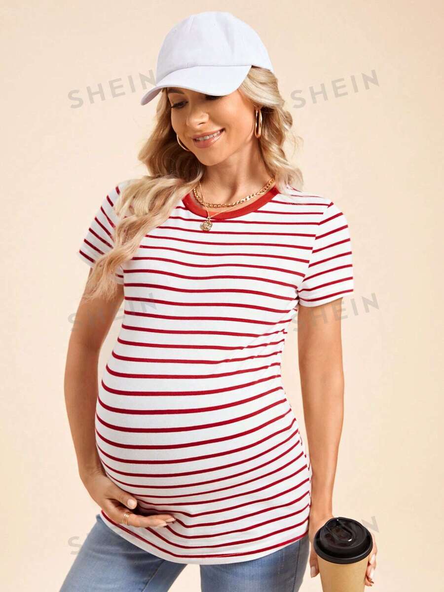SHEIN マタニティ ショートスリーブ Tシャツ レギュラーフィット マタニティウェア 妊婦服 | SHEIN JAPAN