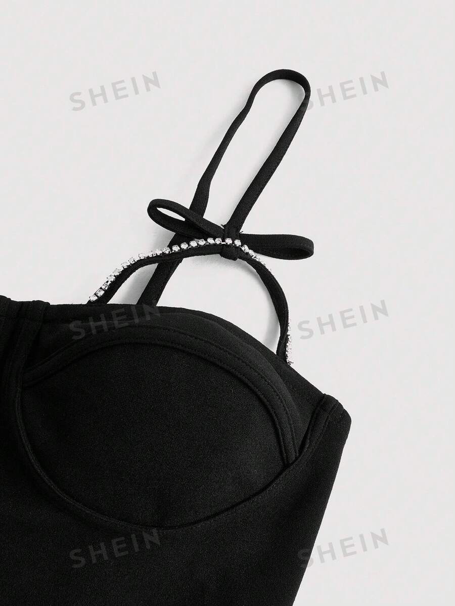 SHEIN MOD Débardeur d"été à coupe slim mini avec design de chaîne en ...