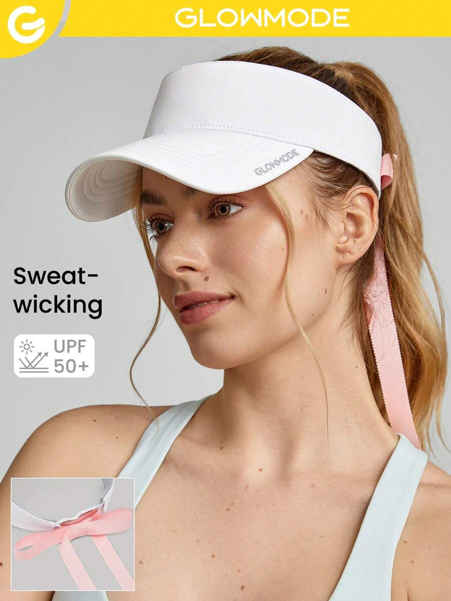 GLOWMODE Breathable Sun Visor Sweatband Removable Bow With Embroidered ...