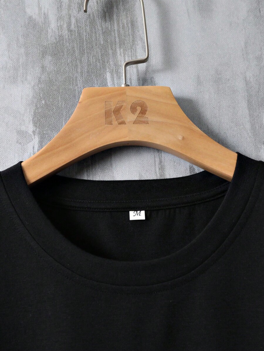 Manfinity EMRG Men Round Neck Short Sleeve T-Shirt With Letter And ...