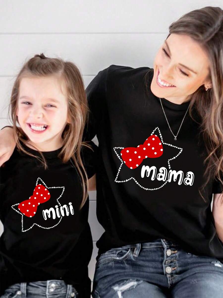 Young Girl Matching Set For Mother And Daughter, Casual And Simple ...