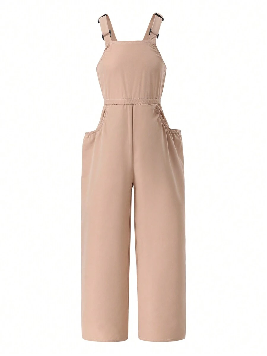 SHEIN Tween Girl Summer Casual Jumpsuit Overalls Workwear With Loose ...