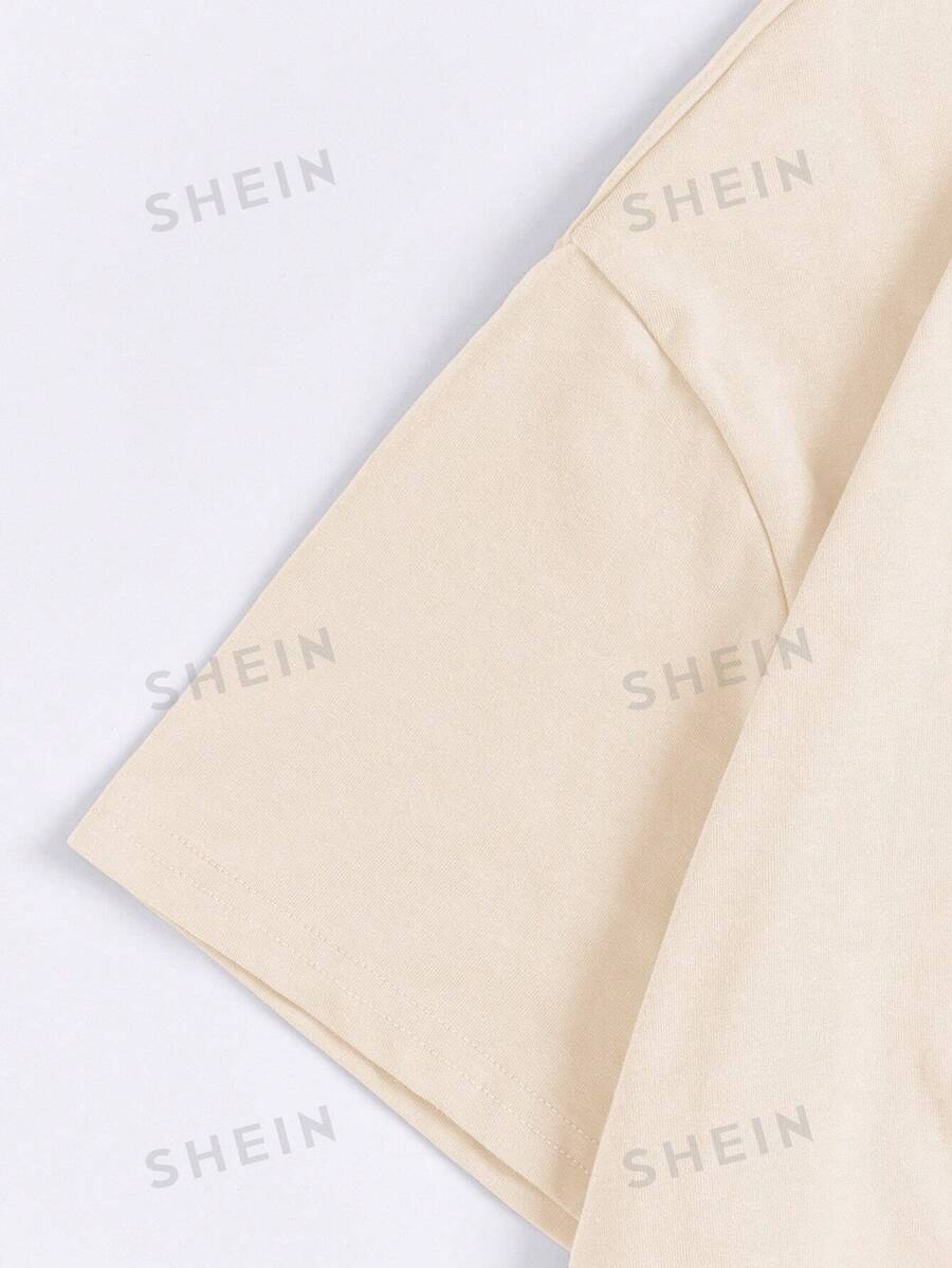 SHEIN EZwear Biker Core Casual Car And Seaside Pattern Oversized Round ...