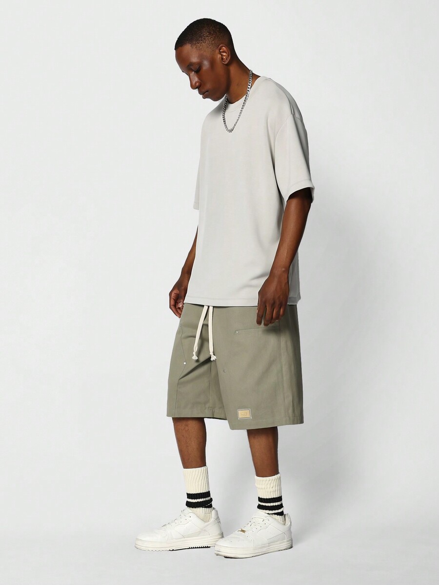 SUMWON Loop Back Jorts With Carpenter Detail | SHEIN USA