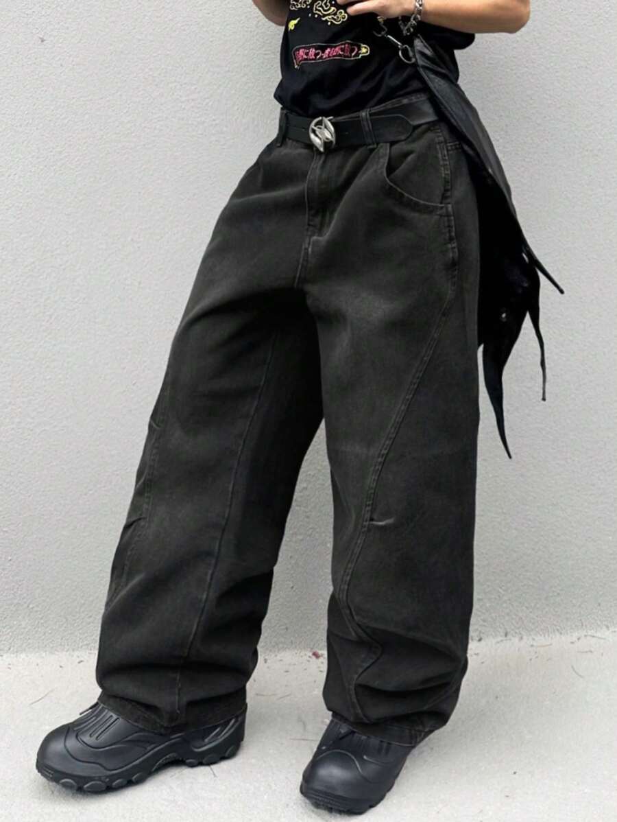 Manfinity EMRG Men Fashionable Solid Color Loose Fit Casual Jeans | SHEIN USA