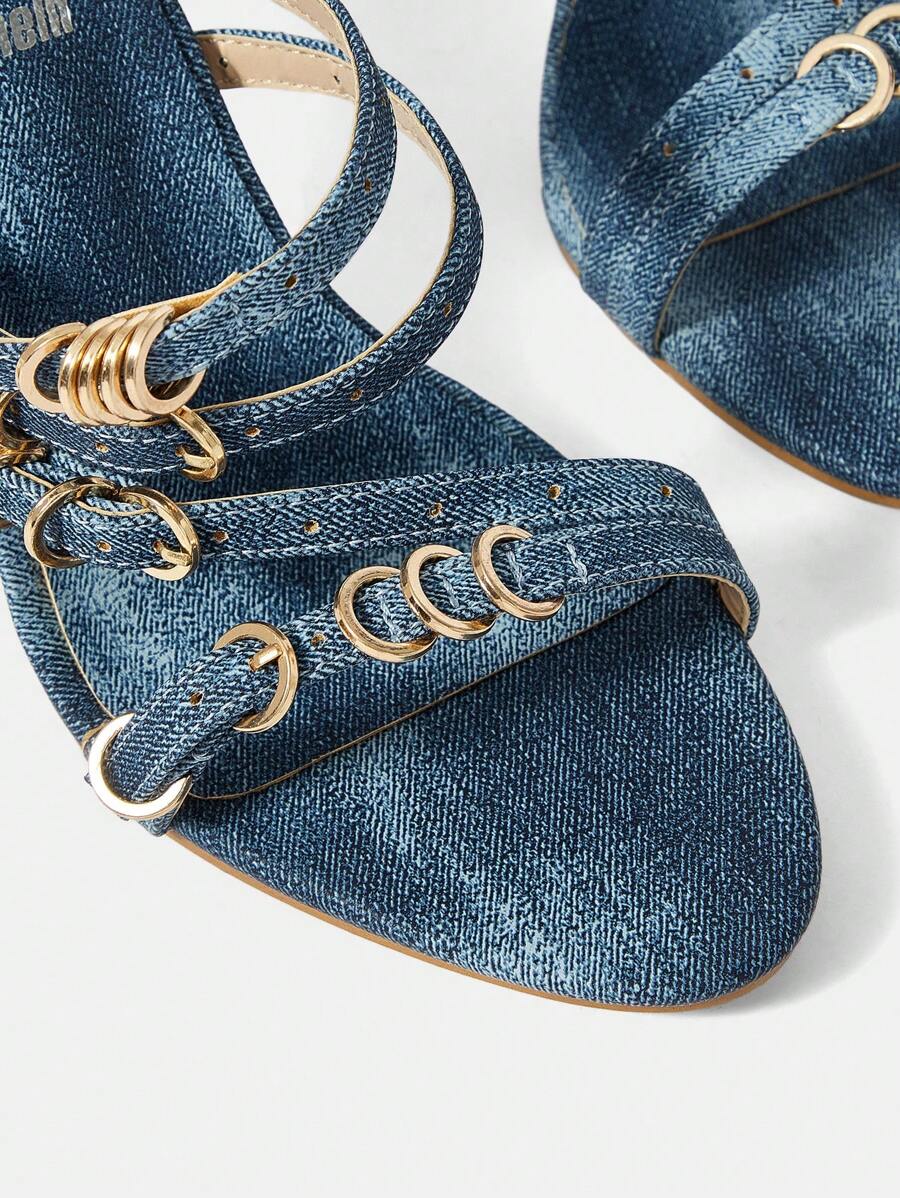 SHEIN ICON Zapatos de verano de venta con tacón alto y hebilla dorada ...